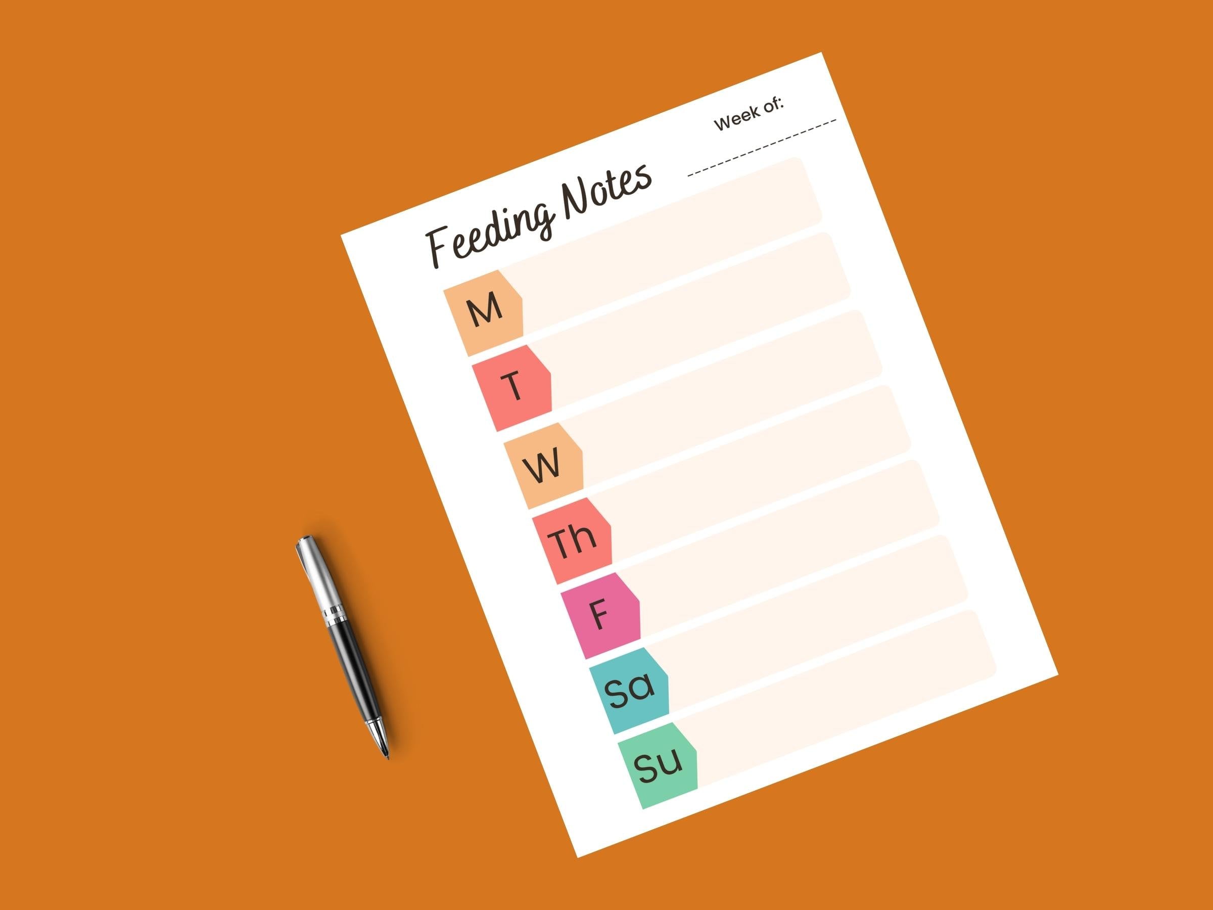 Baby Feeding Tracker DIGITAL DOWNLOAD Daily Baby Food Log - Etsy