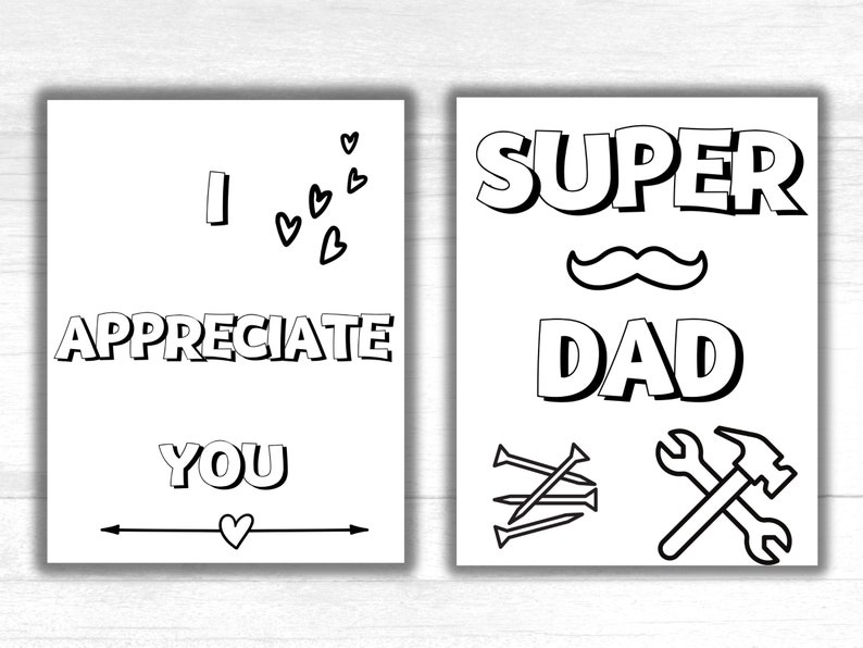Fathers Day Gift From Kids, Dad Coloring Page Printable, Instant ...