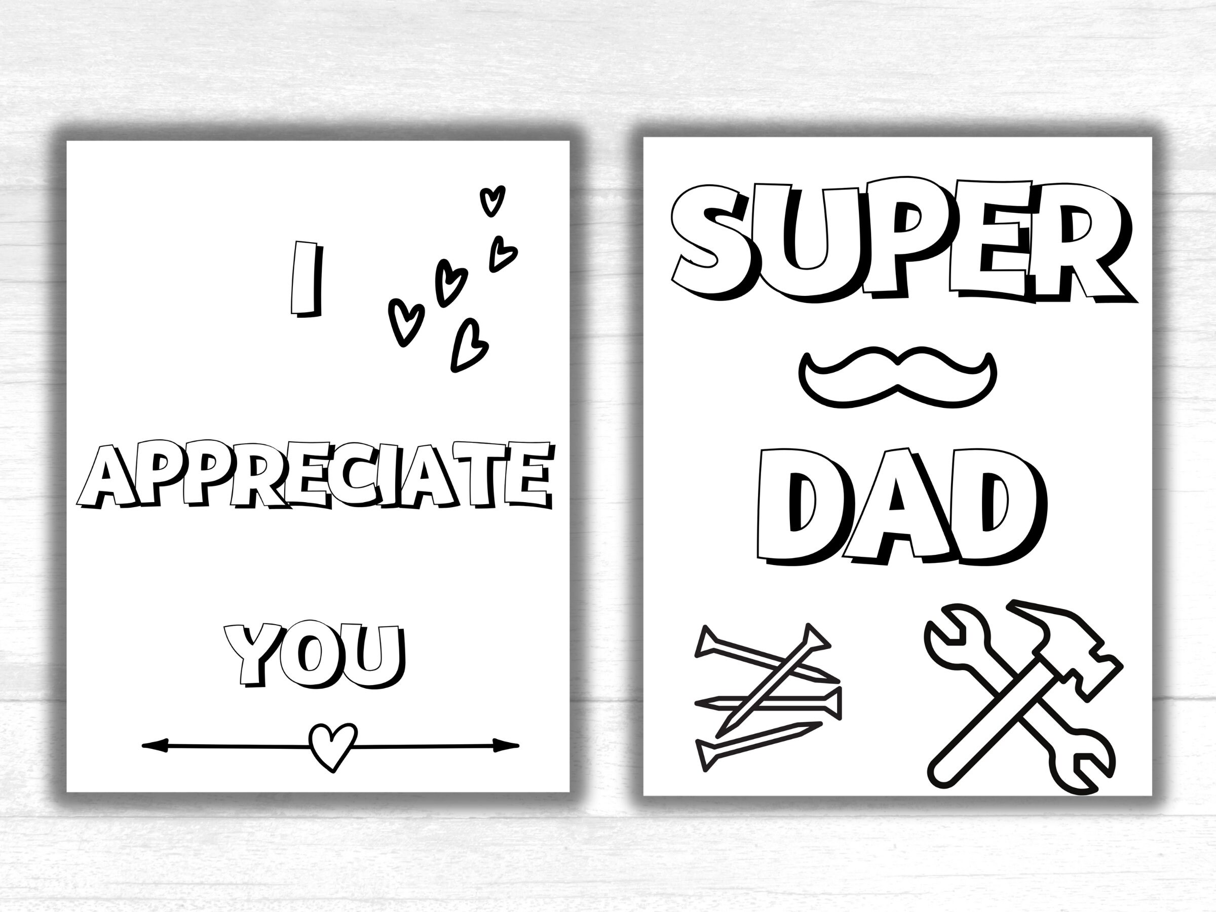 Fathers Day Gift From Kids, Dad Coloring Page Printable, Instant ...