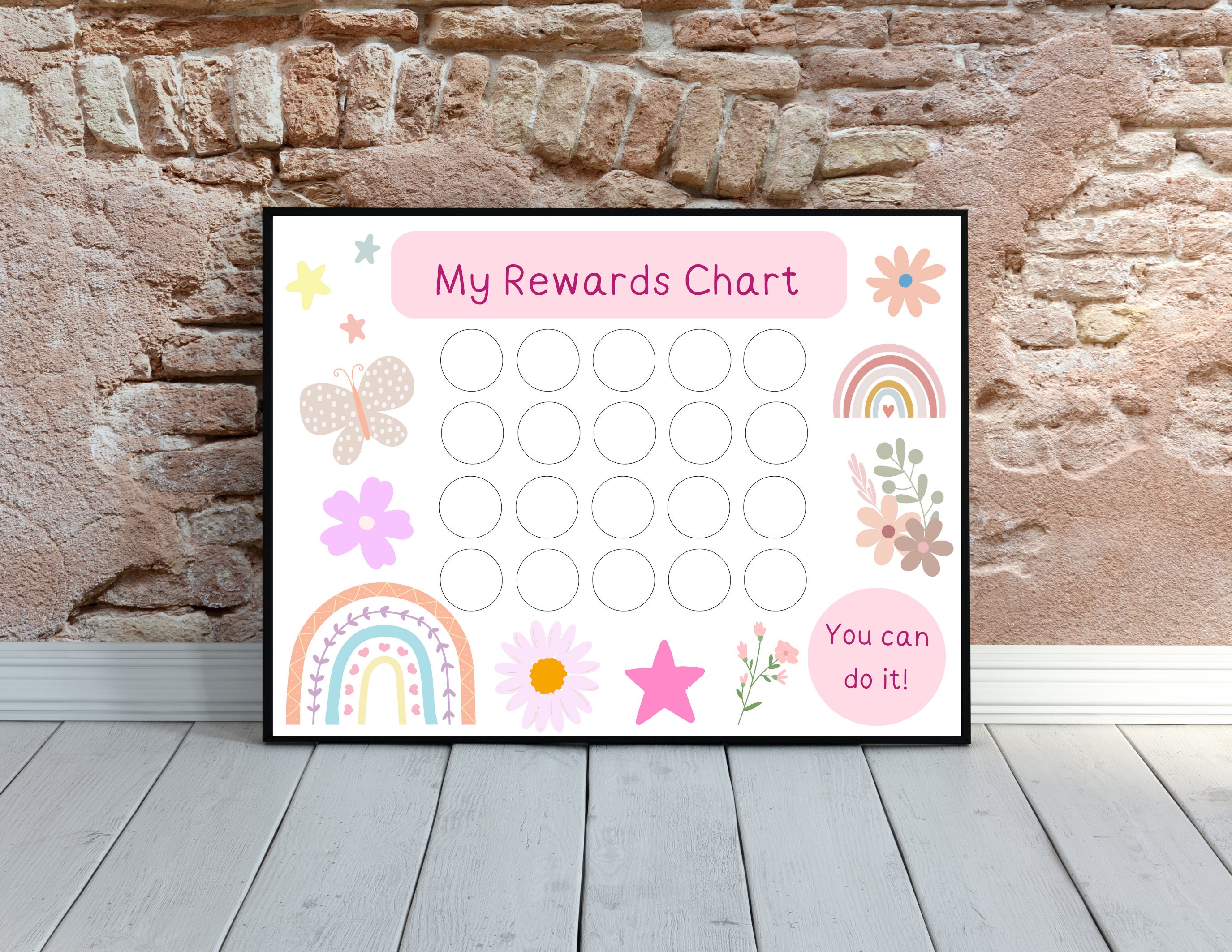 Girl Potty Training Chart, Toddler Behavior Chart, Reward Chart for ...