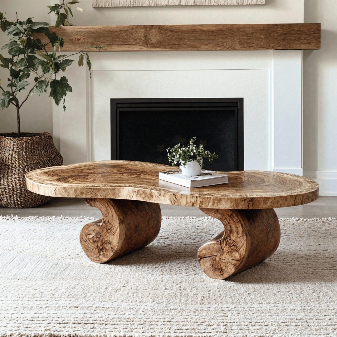 Handcrafted Live Edge Table Reclaimed Wood Coffee Table Farmhouse Side ...