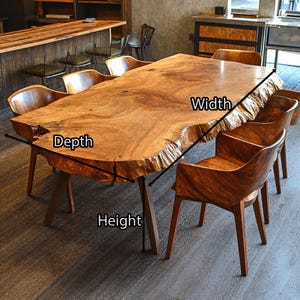 Modern Wood Dining Table Live Edge Solid Wood Dining Table Farmhouse ...