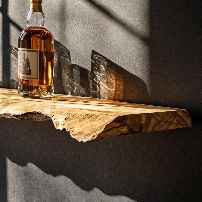 Reclaimed Solid Bar Floating Shelf Home Bar Furniture Natural Wood Bar ...