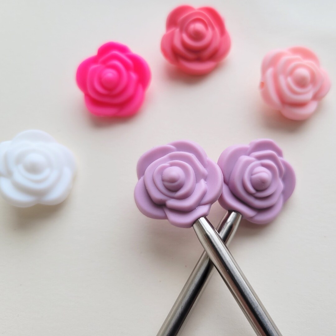 Rose Stitch Blockers 5 Colour Options Needle Tip Protectors Knitting ...