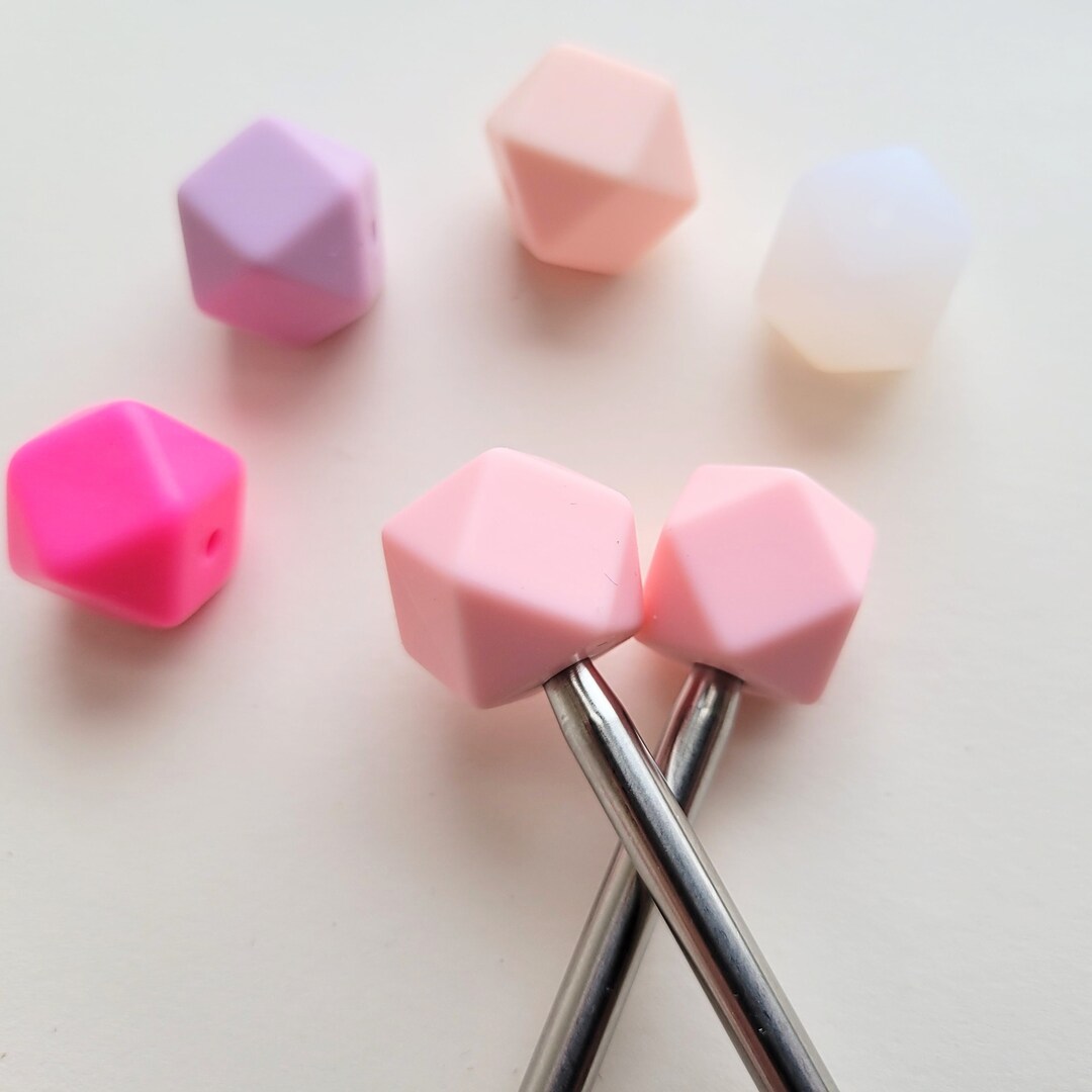 Hexagon Stitch Blockers 5 Colour Options Needle Tip Protectors Knitting ...