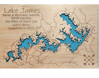 Lake James Map | Etsy