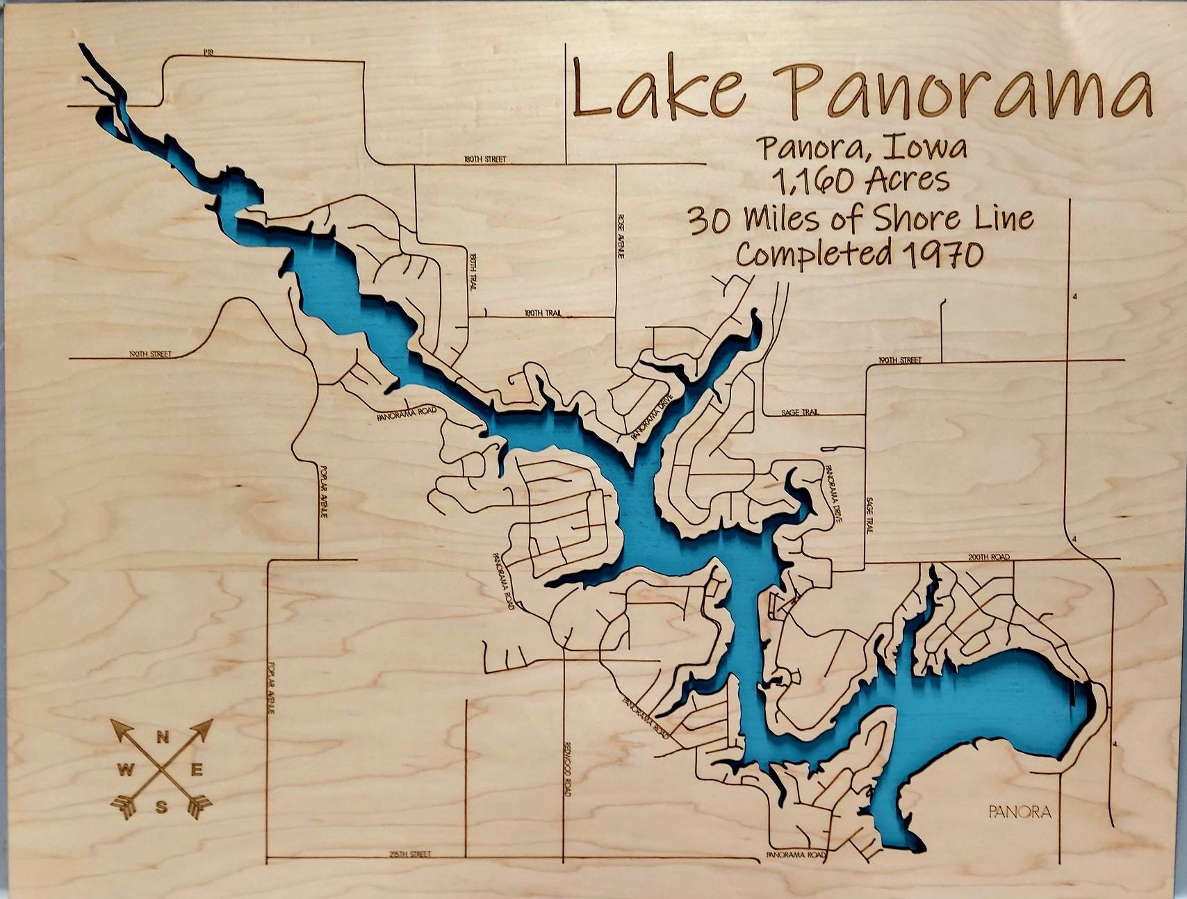 Lake Panorama Wood Map Multi-layered and Large Sized | Etsy