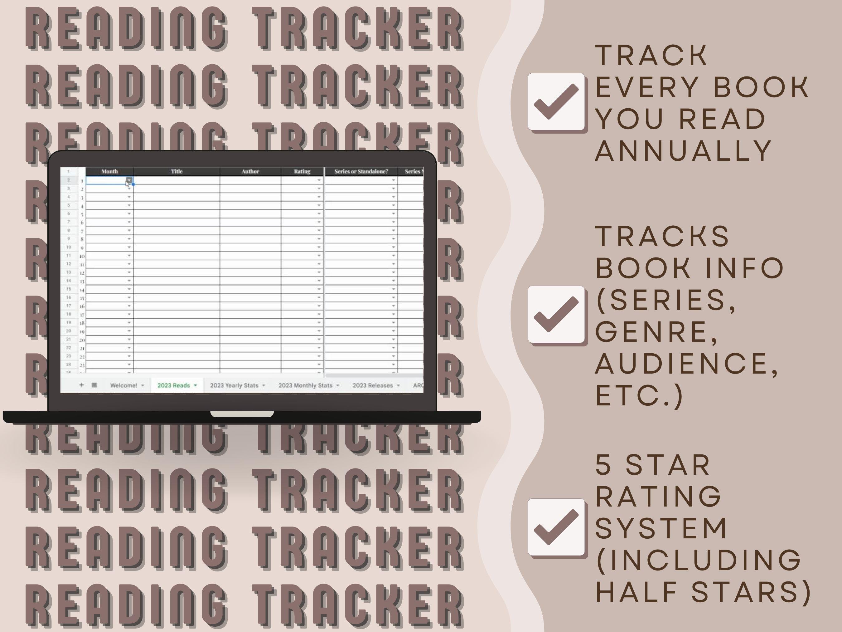 2025 BASIC Reading Log Book Tracker GOOGLE SHEETS | Muted Reading ...
