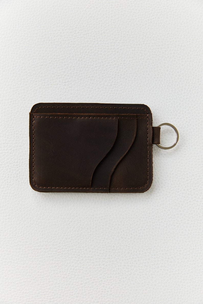 Keychain Wallet, Leather Keychain Card Holder, Personalised Keyring ...