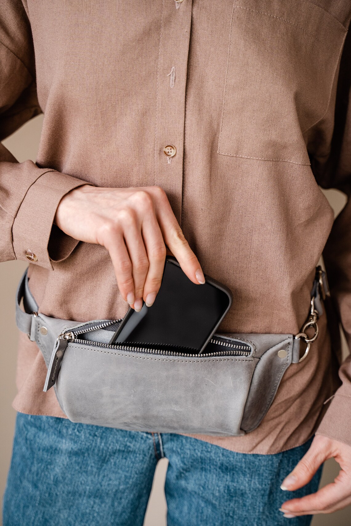 Hip Bag Leather Belt Bag Leather Hip Bag Belt Bag Waist Bag - Etsy