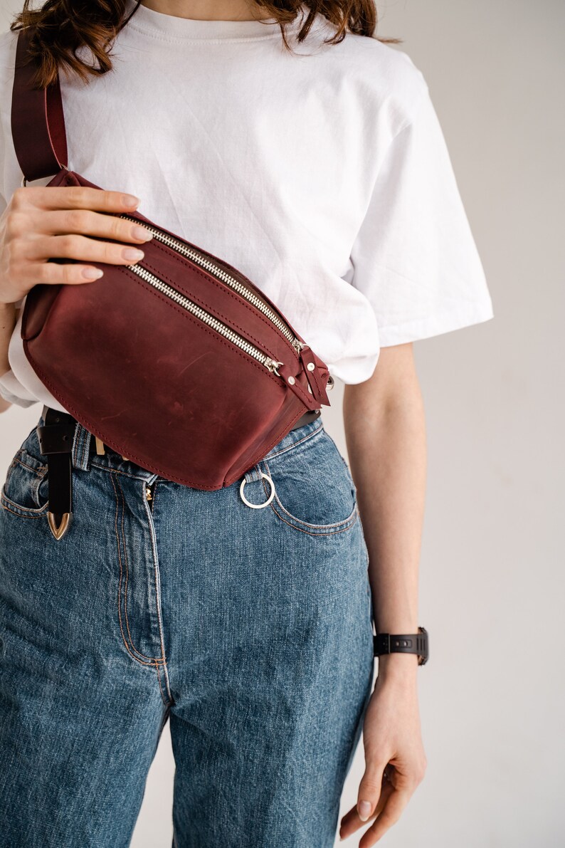 Leather Fanny Pack Green Fanny Pack Belt Bag Hip Bag Black - Etsy