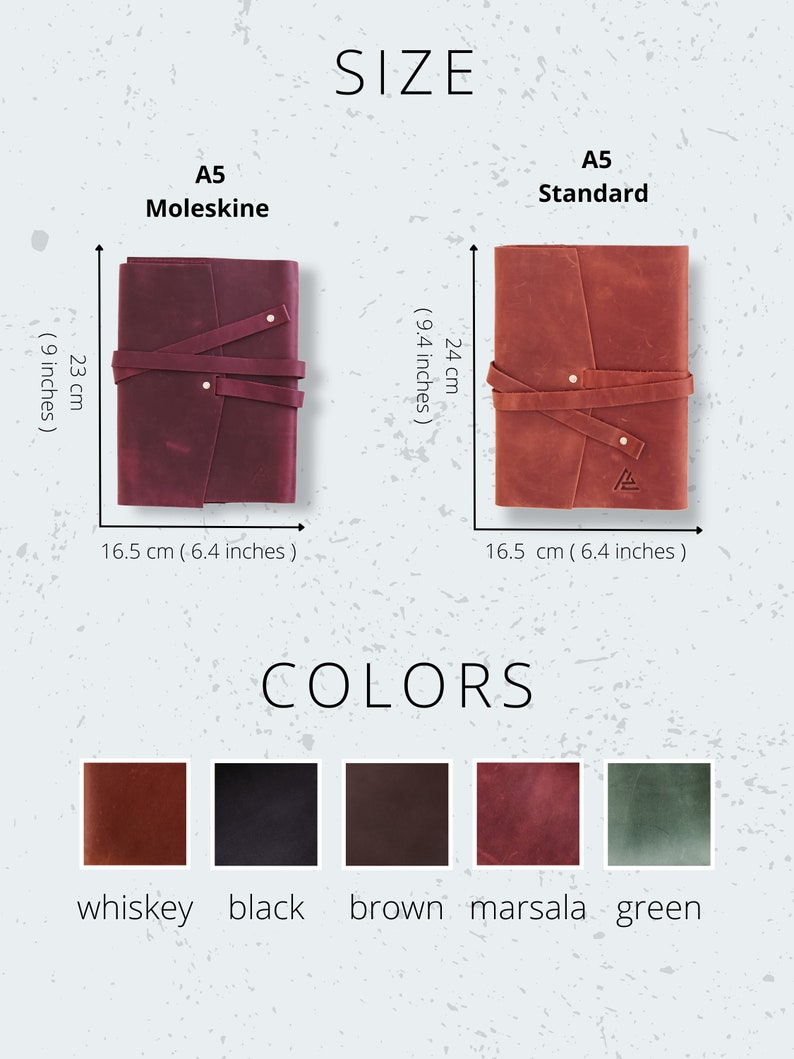 Refillable Leather Journal A5, Moleskine Notepad, Personalized Notebook ...