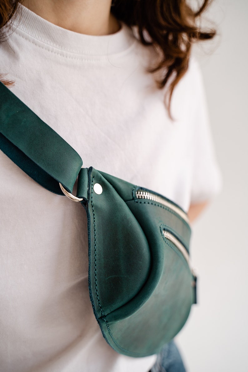 Leather Fanny Pack Green Fanny Pack Belt Bag Hip Bag Black - Etsy