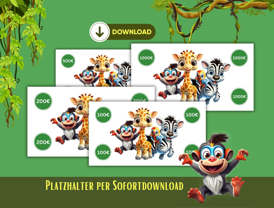 Download Set Placeholder Jungle Party for A6 Budget Binder | Jungle ...