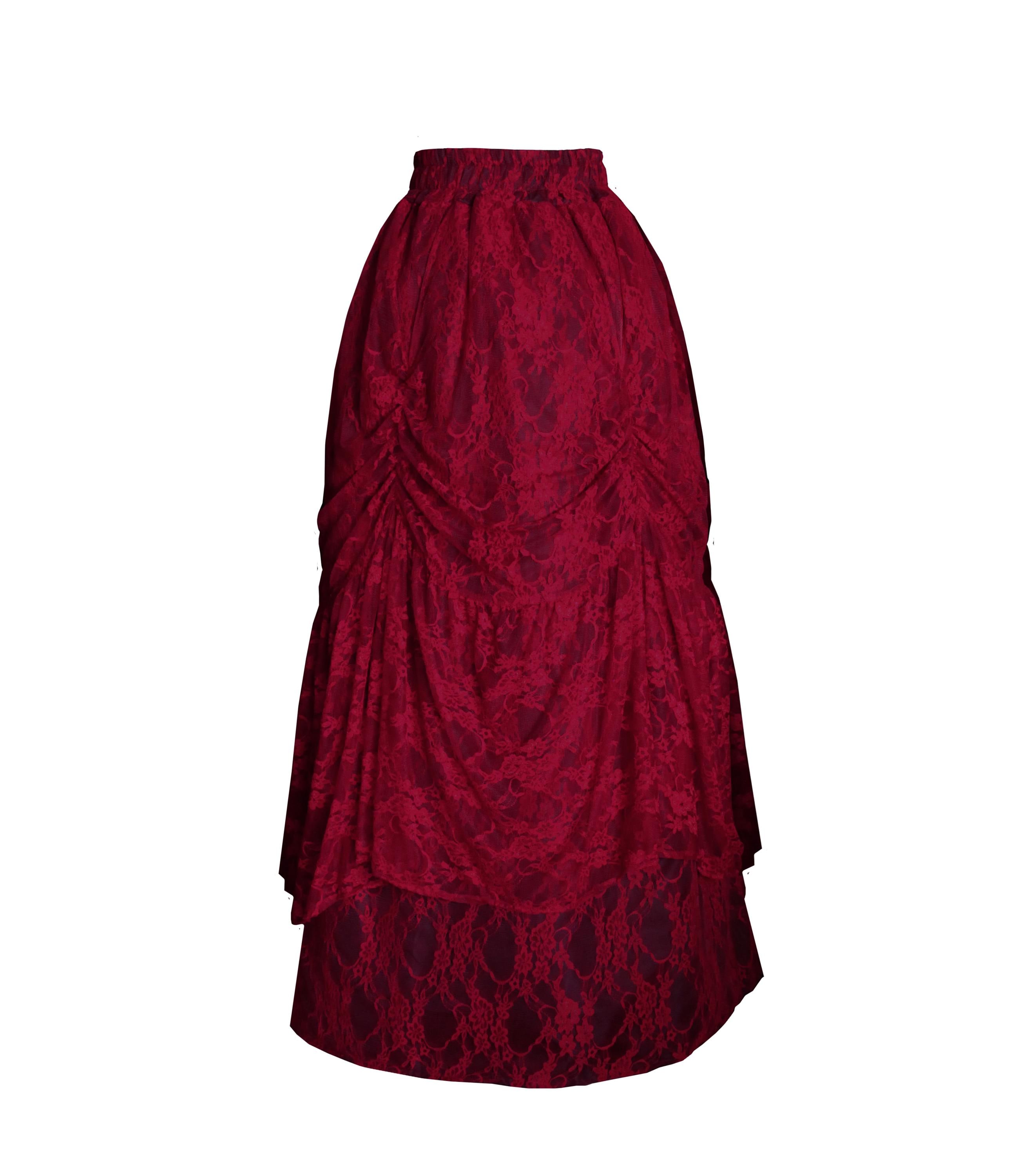 Gothic Victorian Skirt Lace Womens Bustle Steampunk Stage Theater Wear ...