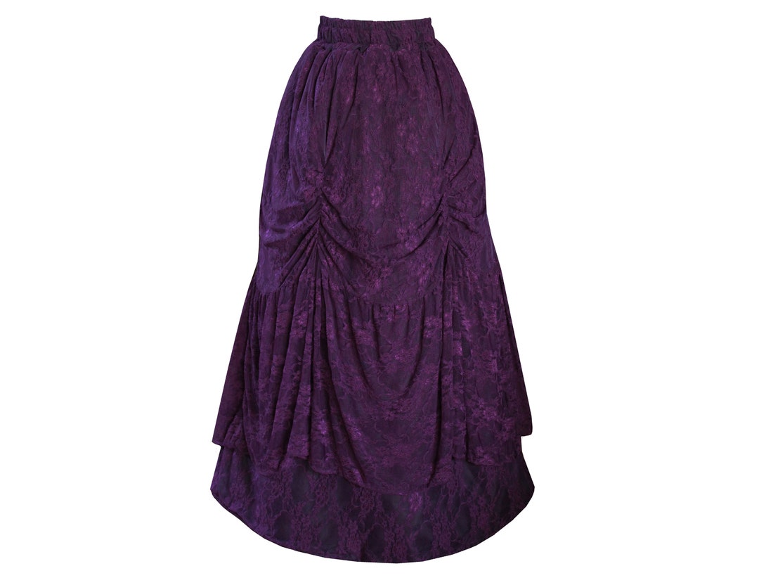 Gothic Victorian Skirt Lace Womens Bustle Steampunk Stage Theater Wear ...