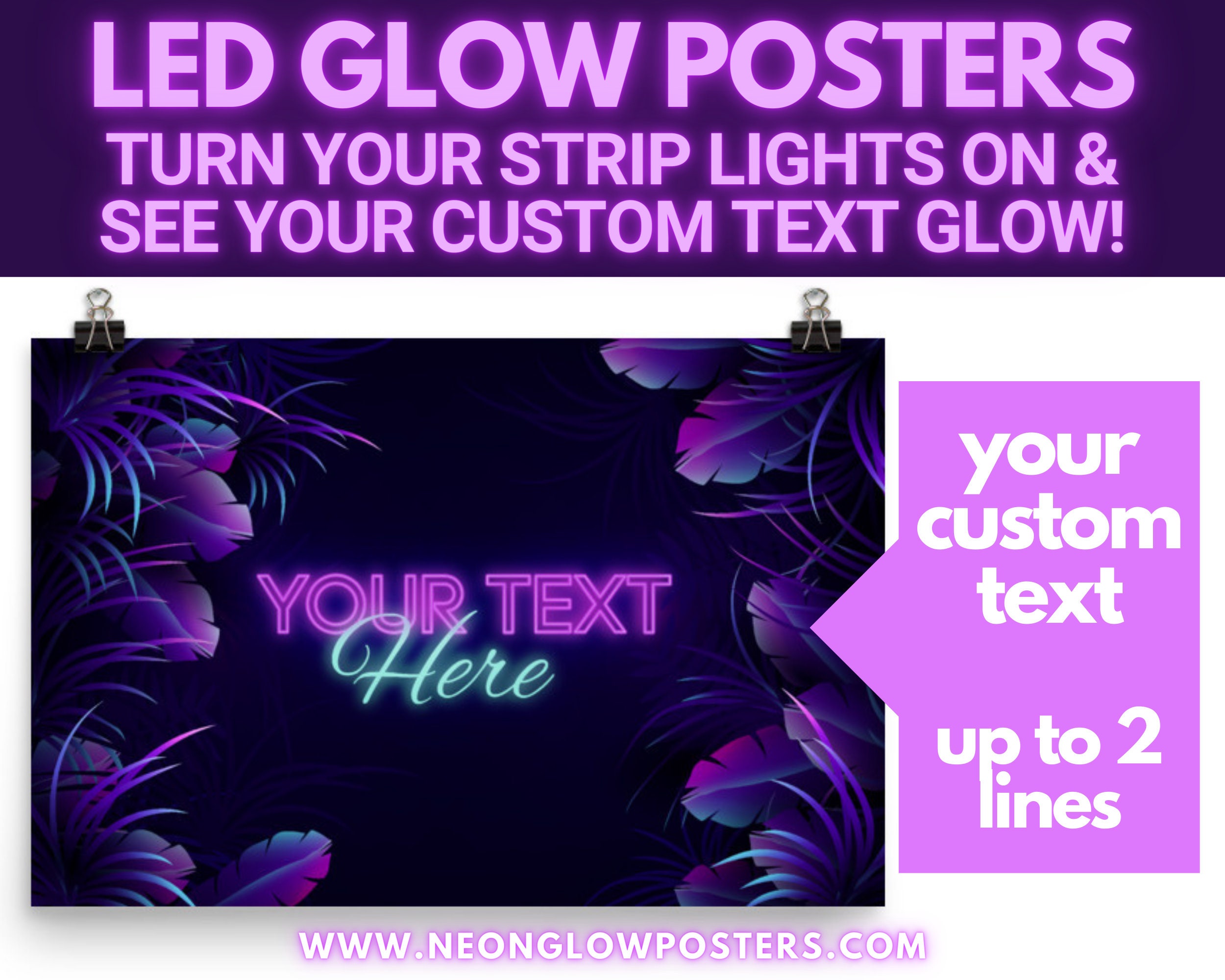Digital Prints Custom Neon Blacklight UV Light Poster Personalized ...
