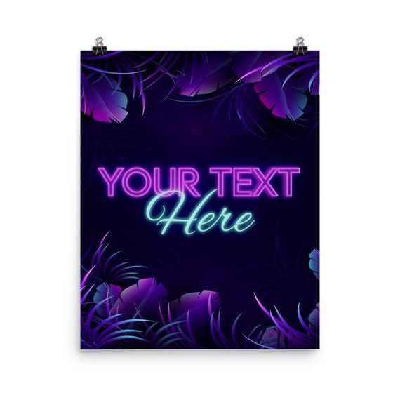 Digital Prints Custom Neon Blacklight UV Light Poster Personalized ...