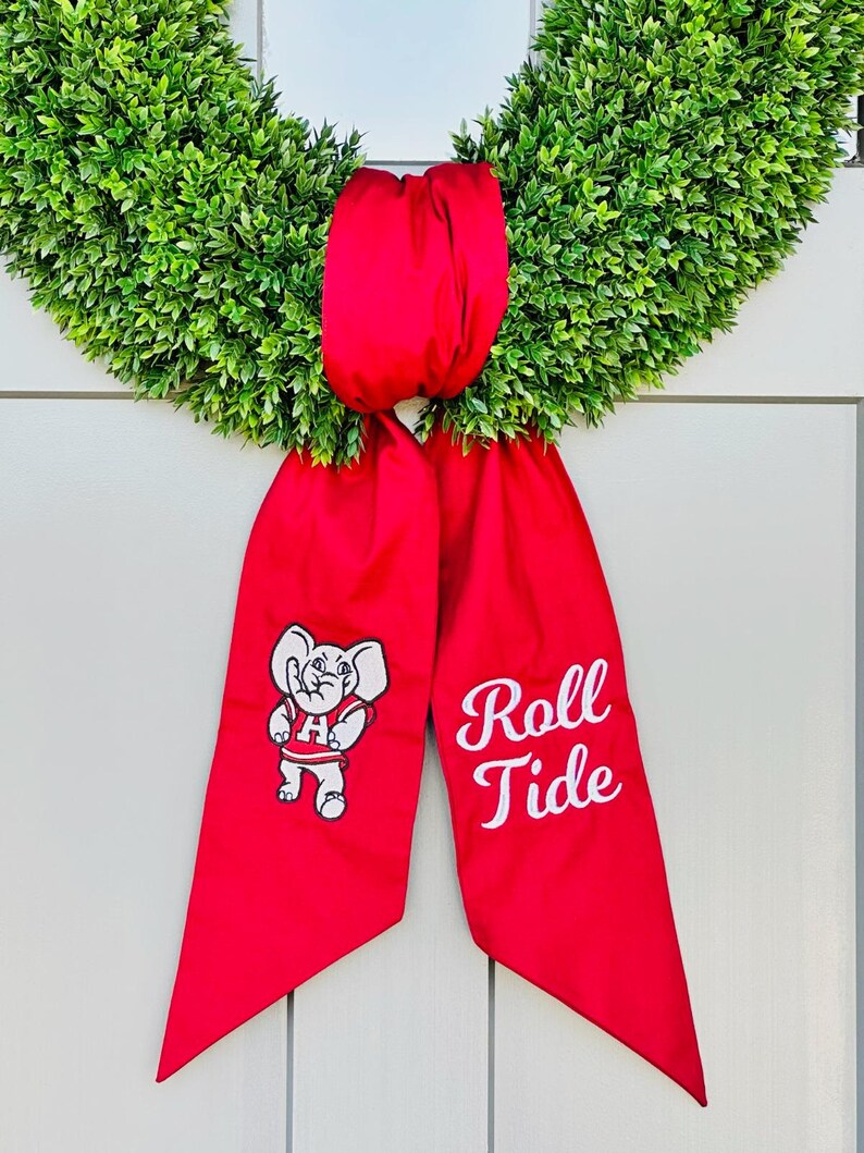 Alabama Wreath Sash, Roll Tide or War Eagle, Alabama Sash, Crimson Sash ...