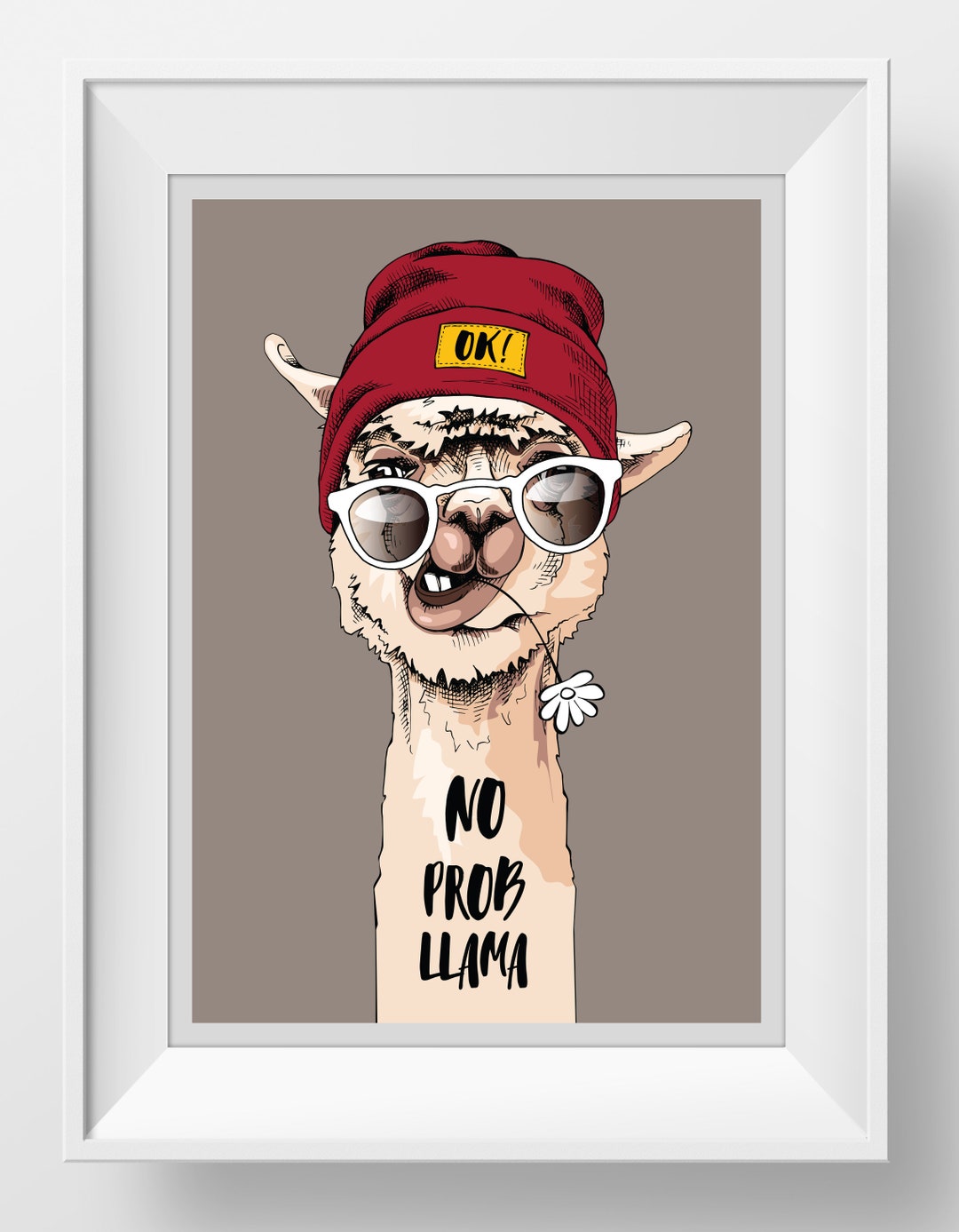 Funky Retro Llama Picture - Etsy