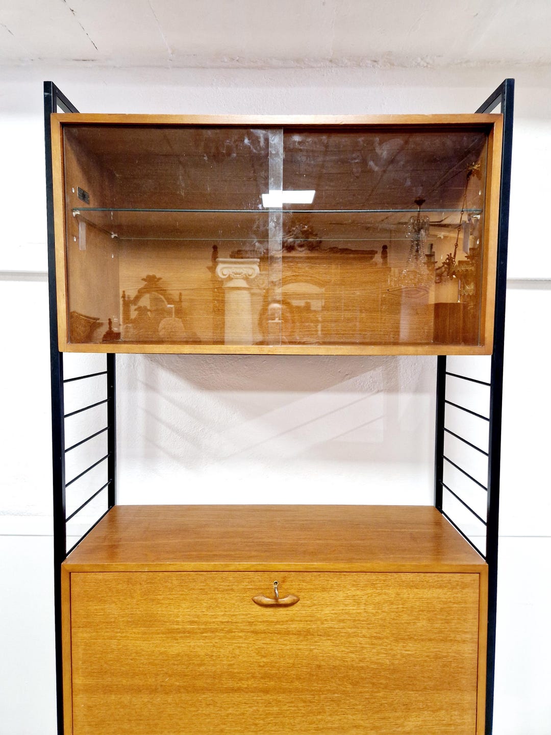 Mid Century Teak Bookcase Cupboard Staples Ladderax - Etsy