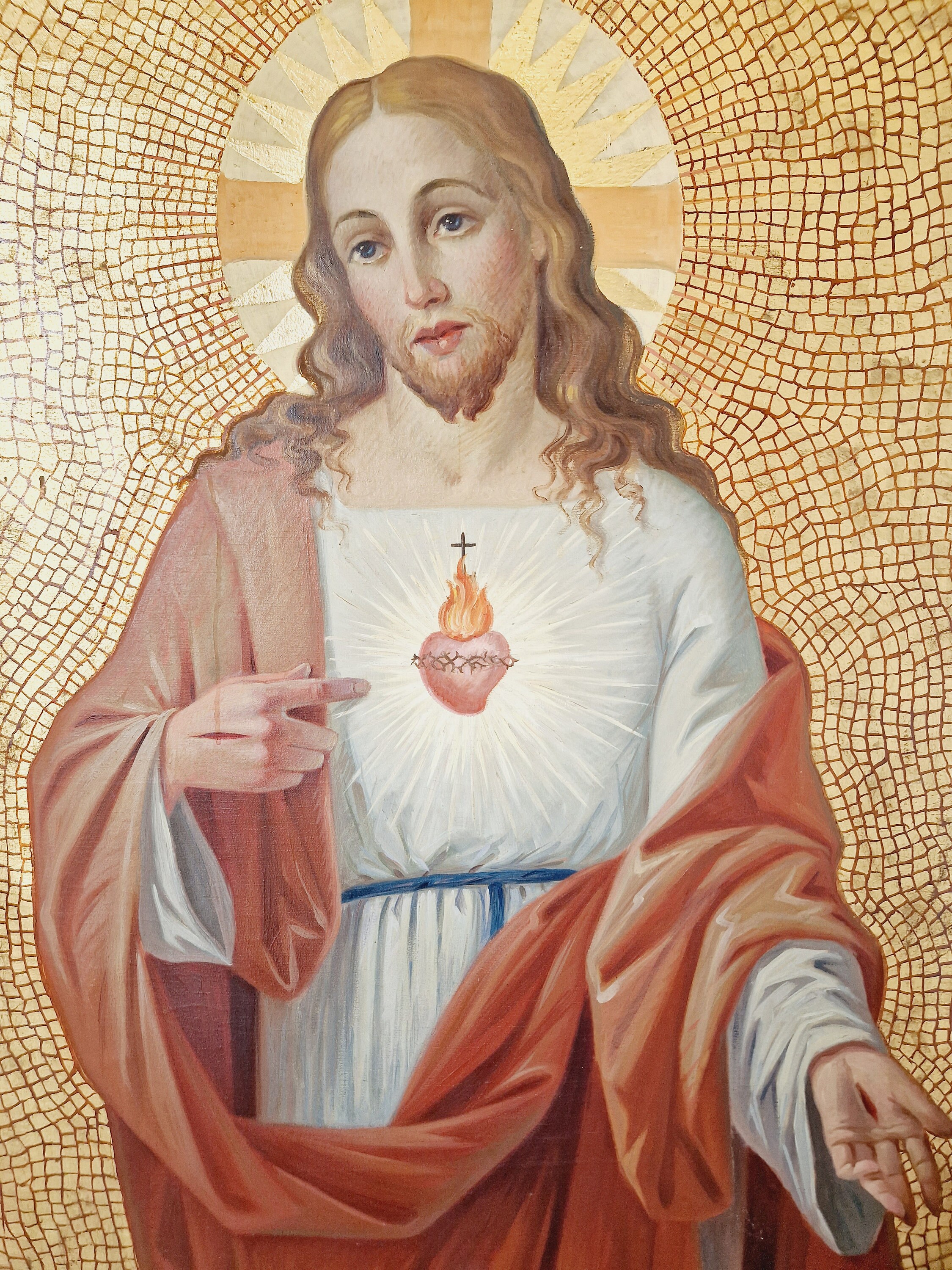 Triptych of Religious Oil Paintings With Gold Background - Etsy