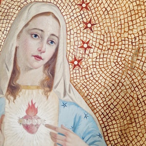 Triptych of Religious Oil Paintings With Gold Background - Etsy