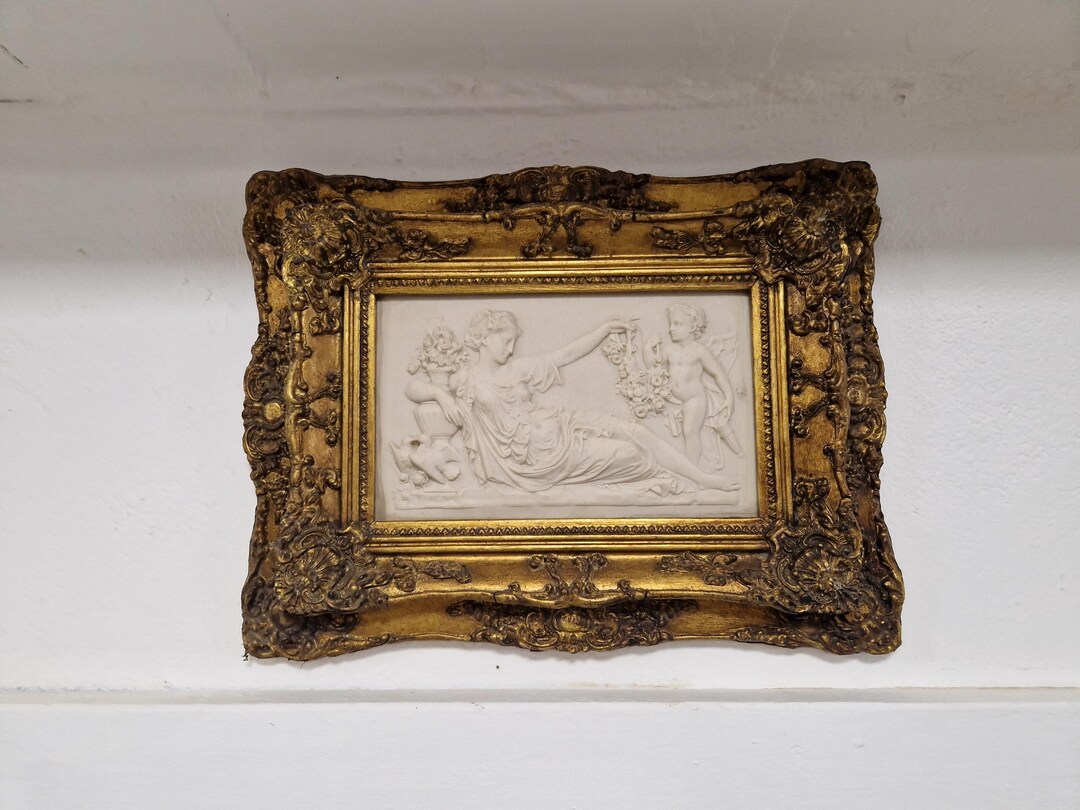 19th Century Bas Relief in Gilt Rococo Frame - Etsy