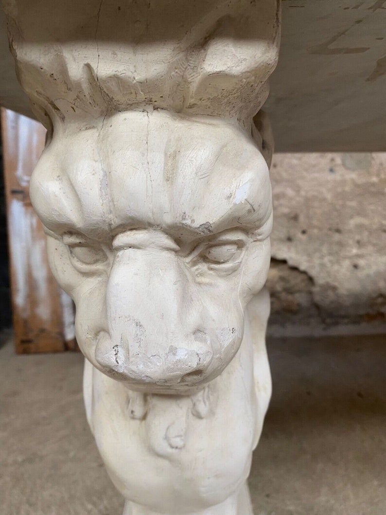 Large French Marble Table Carved Mythical Creatures to Base - Etsy