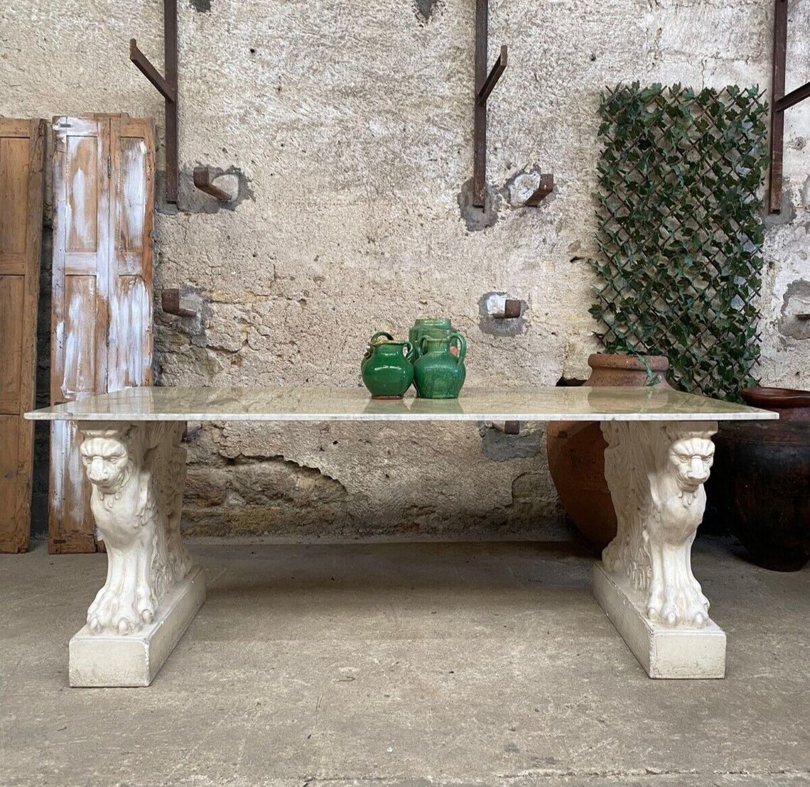 Large French Marble Table Carved Mythical Creatures to Base - Etsy