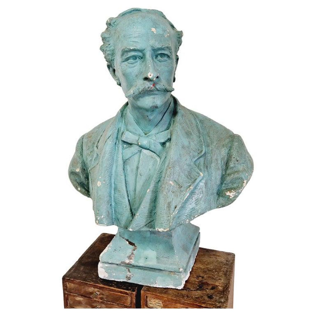 Antique Bust Plaster Large Life Size Head Art Sculpture - Etsy