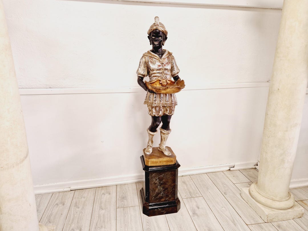 19th Century Venetian Statue in Polychromed Wood - Etsy