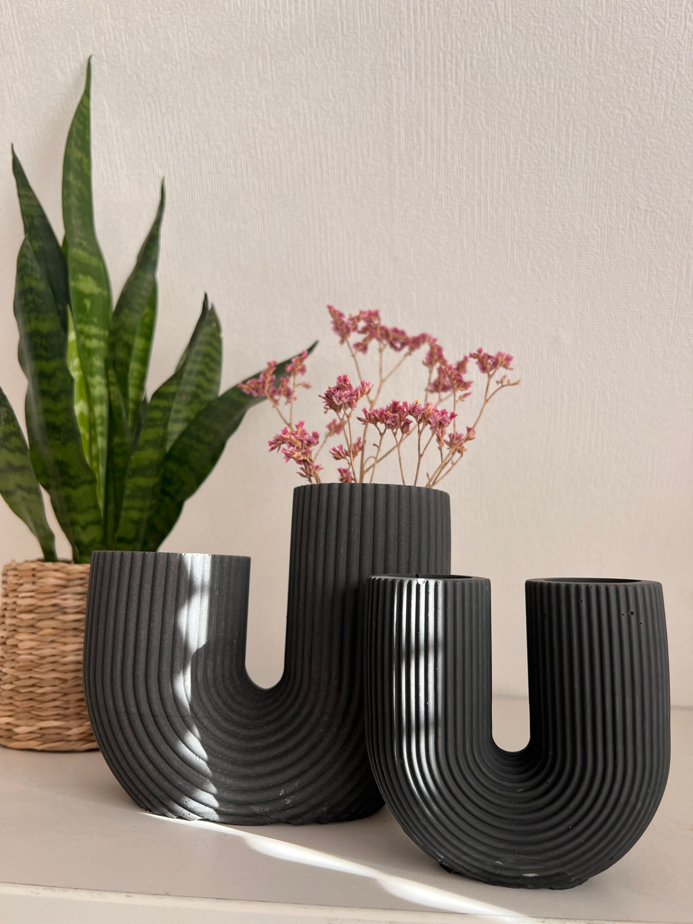 U Form Vase Vase Nordische Design Vase Nordic Jesmonite - Etsy.de