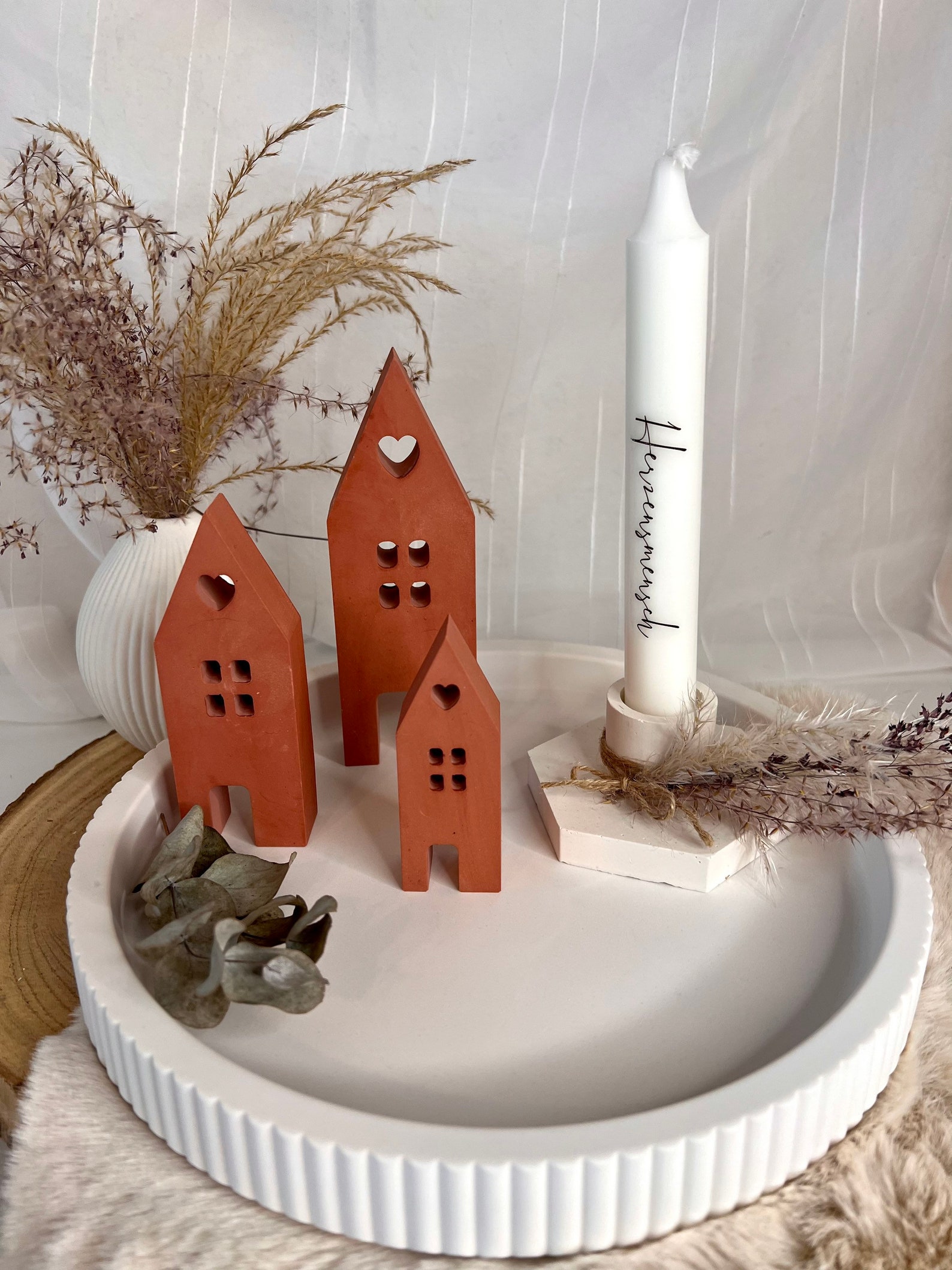 Raysin Deko Teller Raysin Dekoteller mit Lichthäuser - Etsy.de