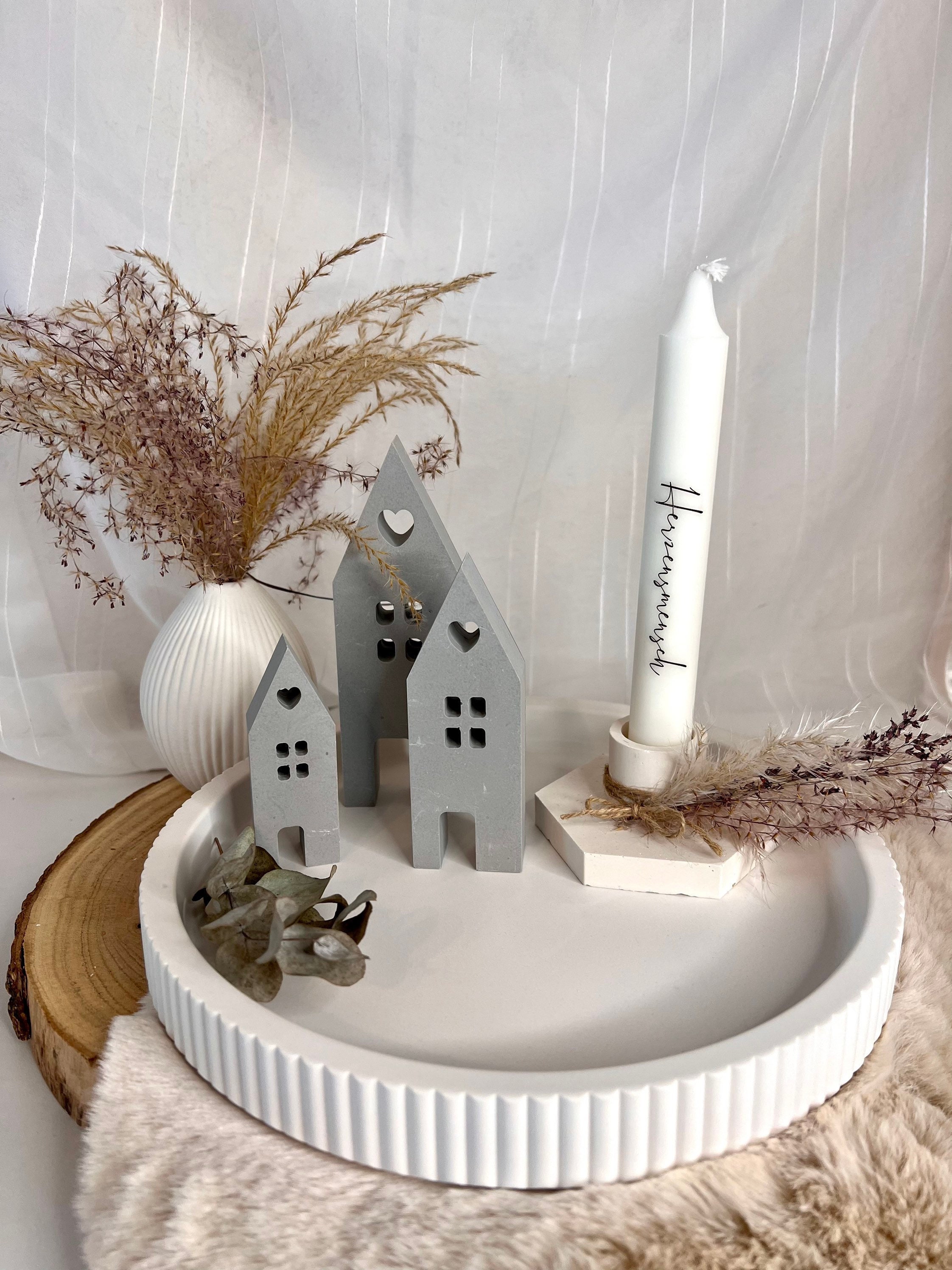 Raysin Deko Teller Raysin Dekoteller mit Lichthäuser - Etsy.de