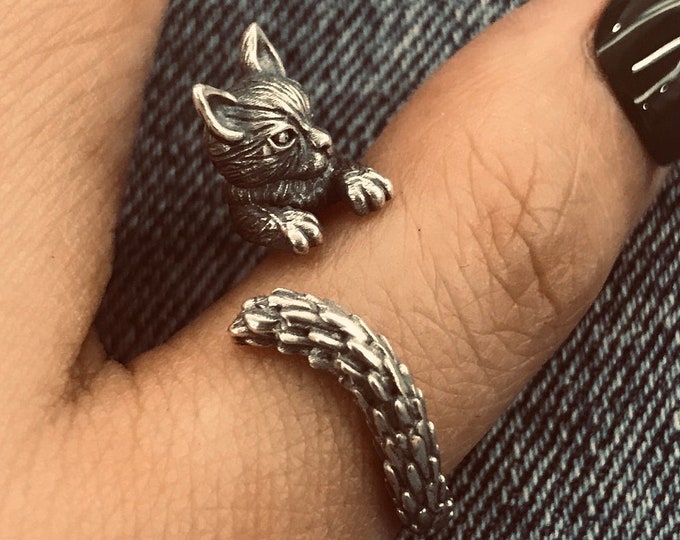Sterling Silver Maine Coon Cat Ring - Etsy