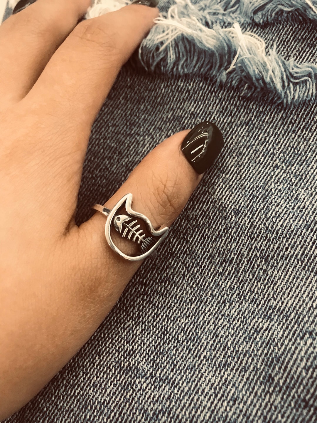 Handmade Sterling Silver Fish Bone Ring: Dainty Modern Jewelry - Etsy