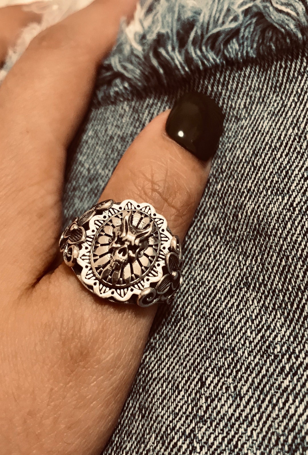 Burning Demon Rings// Sterling Silver//handmade Solid S925//unique Punk ...