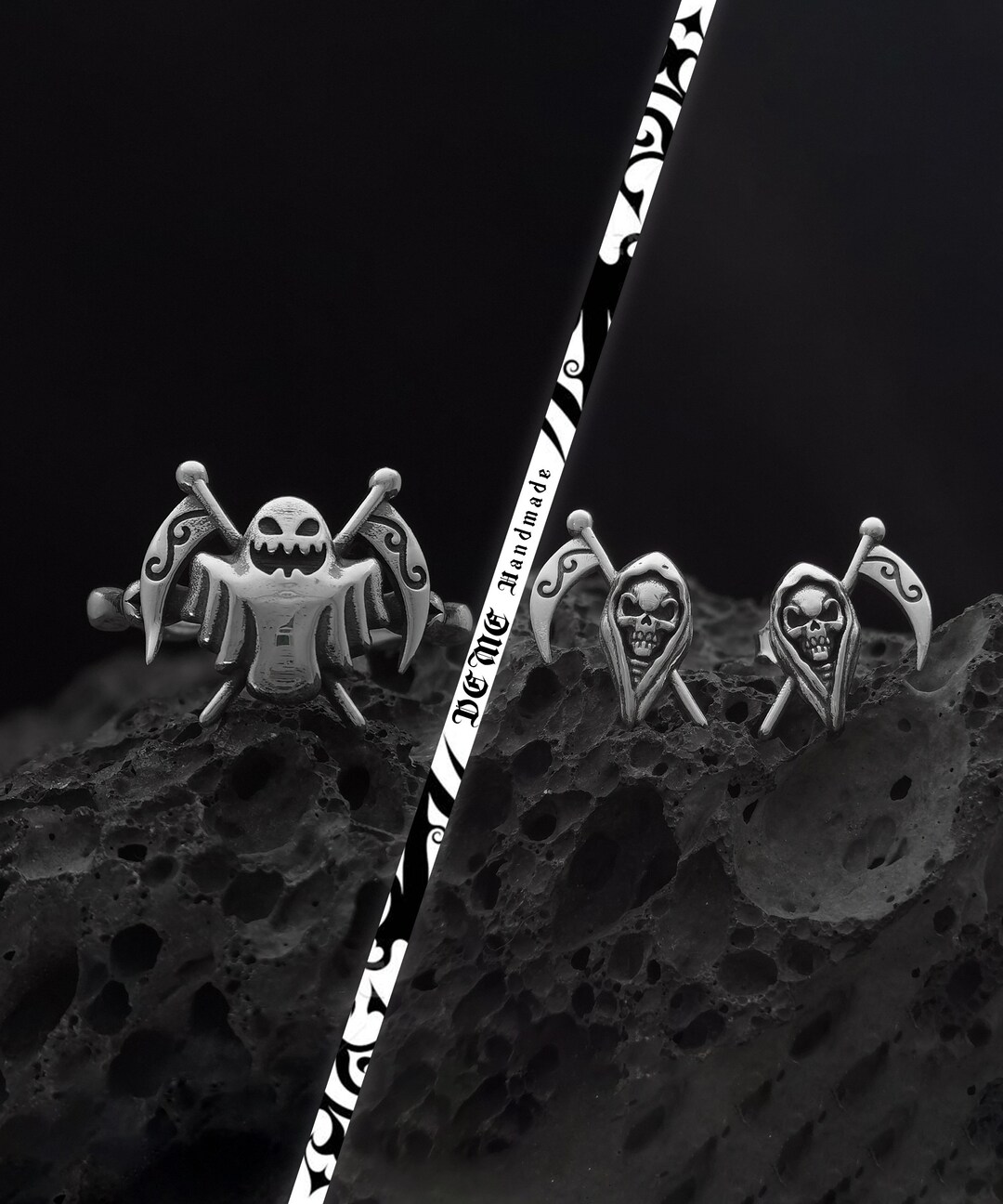 Death Sickle Ghost Rat Ring/earrings Set, Sivler, Rat Earrings, Custom ...