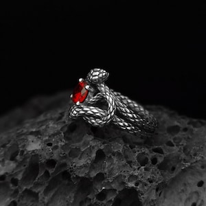 Snakes Ring// Sterling Silver// Handmade Solid S925//unique Punk Gothic ...