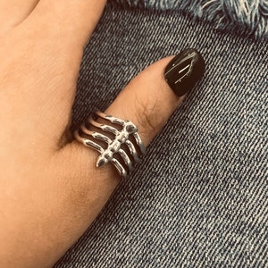 Handmade Sterling Silver Skull Ring: Oxidized Gothic Biker Jewelry - Etsy