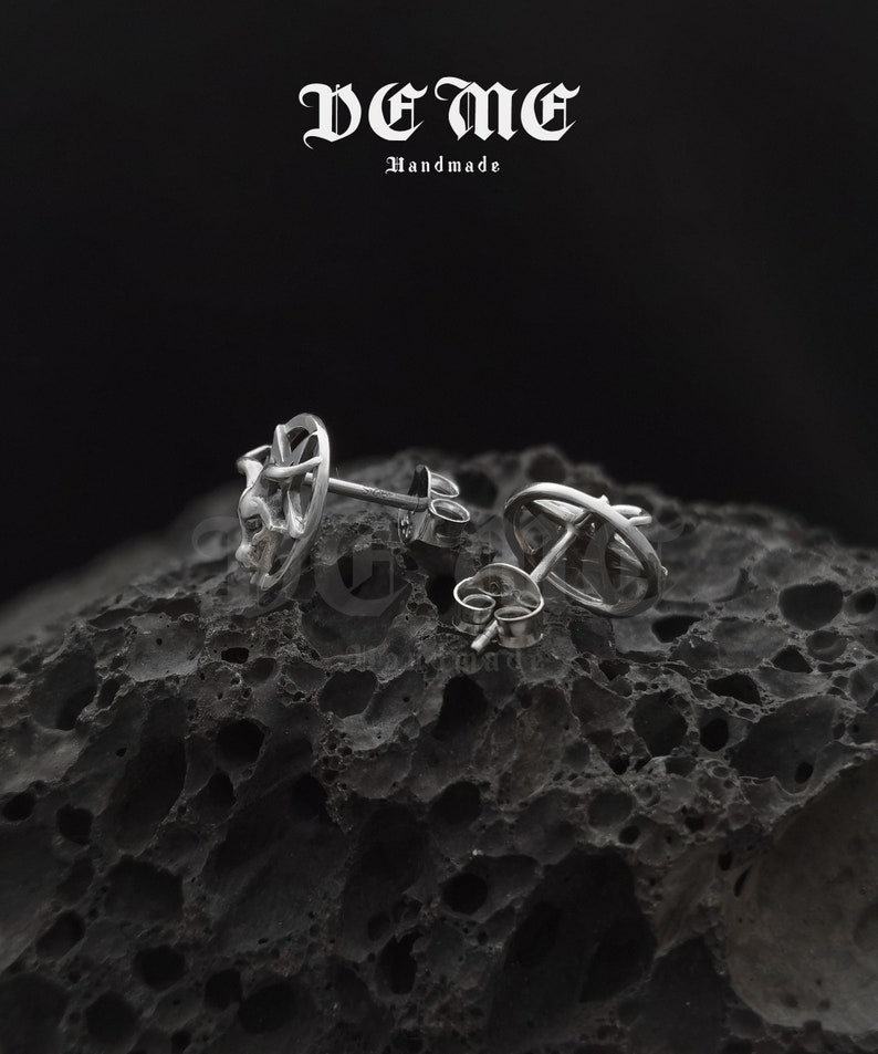 Handmade Baphomet Sterling Silver Earrings: Modern Boho Jewelry - Etsy