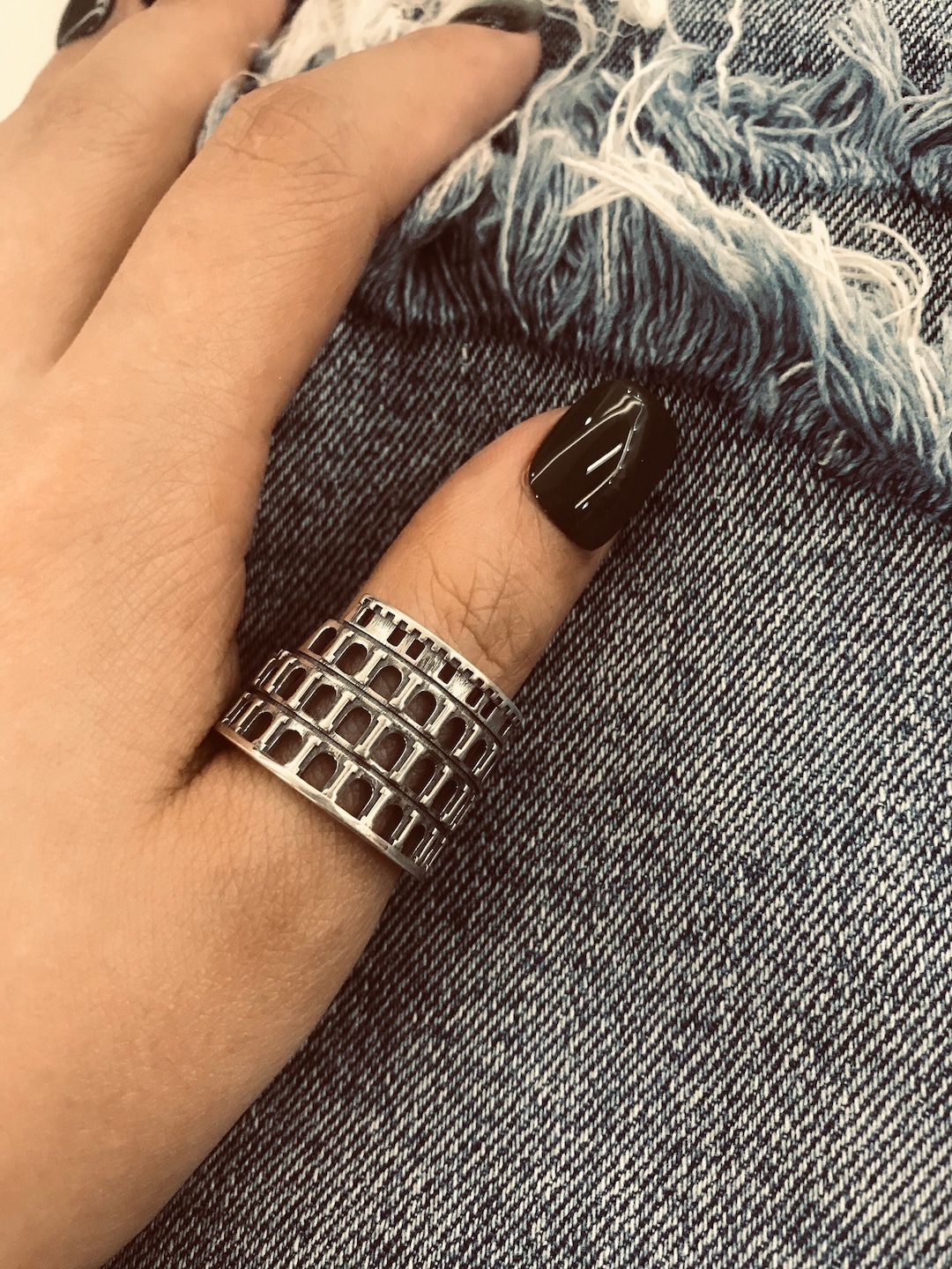 Colosseum Ring: Handmade Sterling Silver Anniversary Band - Etsy