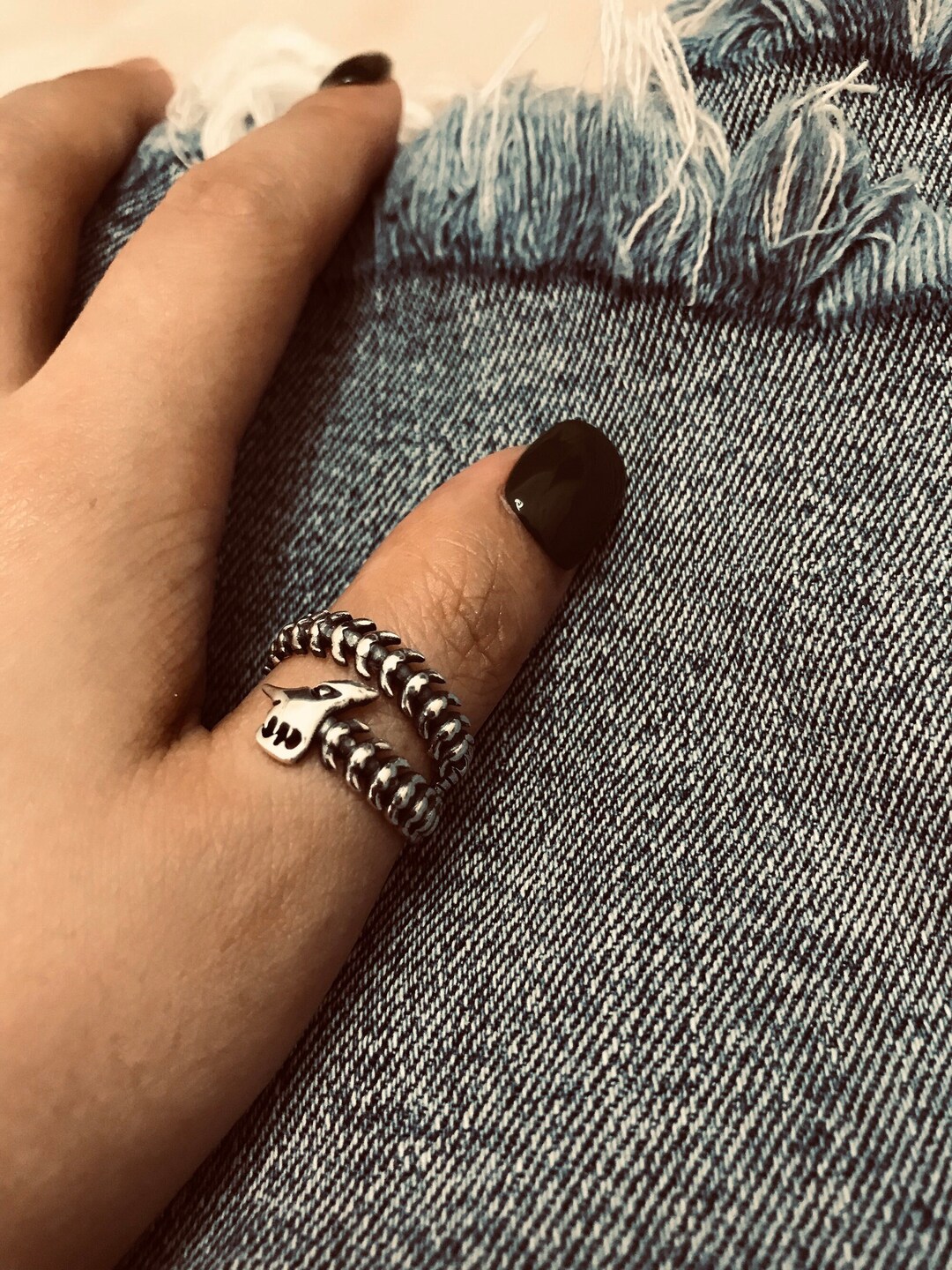 Handmade Sterling Silver Skull Centipede Ring: Gothic Biker Jewelry - Etsy