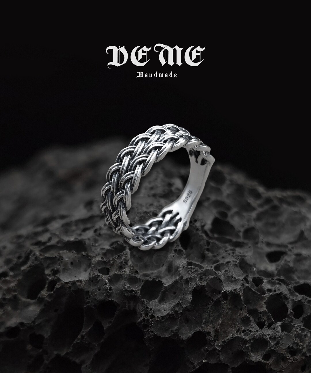 Braid Ring//handmade Jewelry//sterling Silver Boho Thumb//custom Boho ...