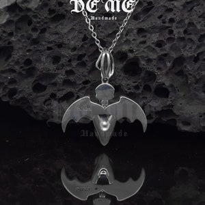 Skeleton Demon Necklace//sterling Silver//handmade Solid S925//unique ...