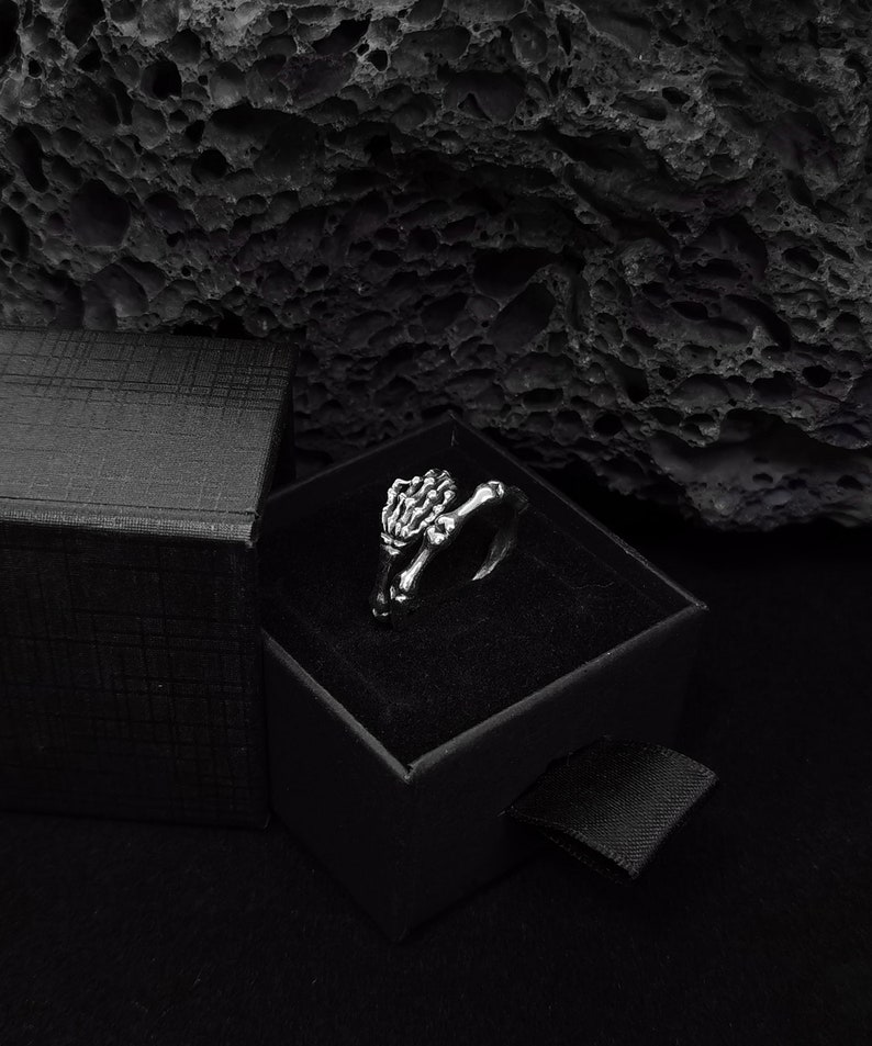 Skeleton Hand Ring// Sterling Silver// Handmade Solid - Etsy