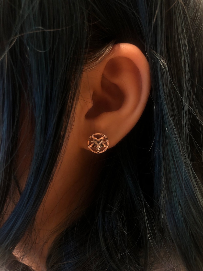 Handmade Baphomet Sterling Silver Earrings: Modern Boho Jewelry - Etsy