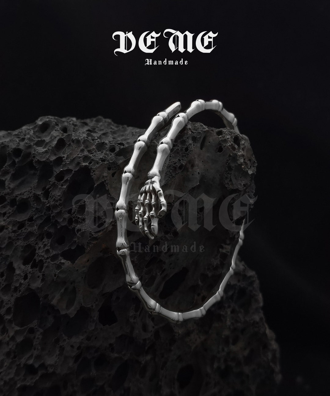 Skeleton Hand Sterling Silver Cuff Bracelet//protection Bracelet ...