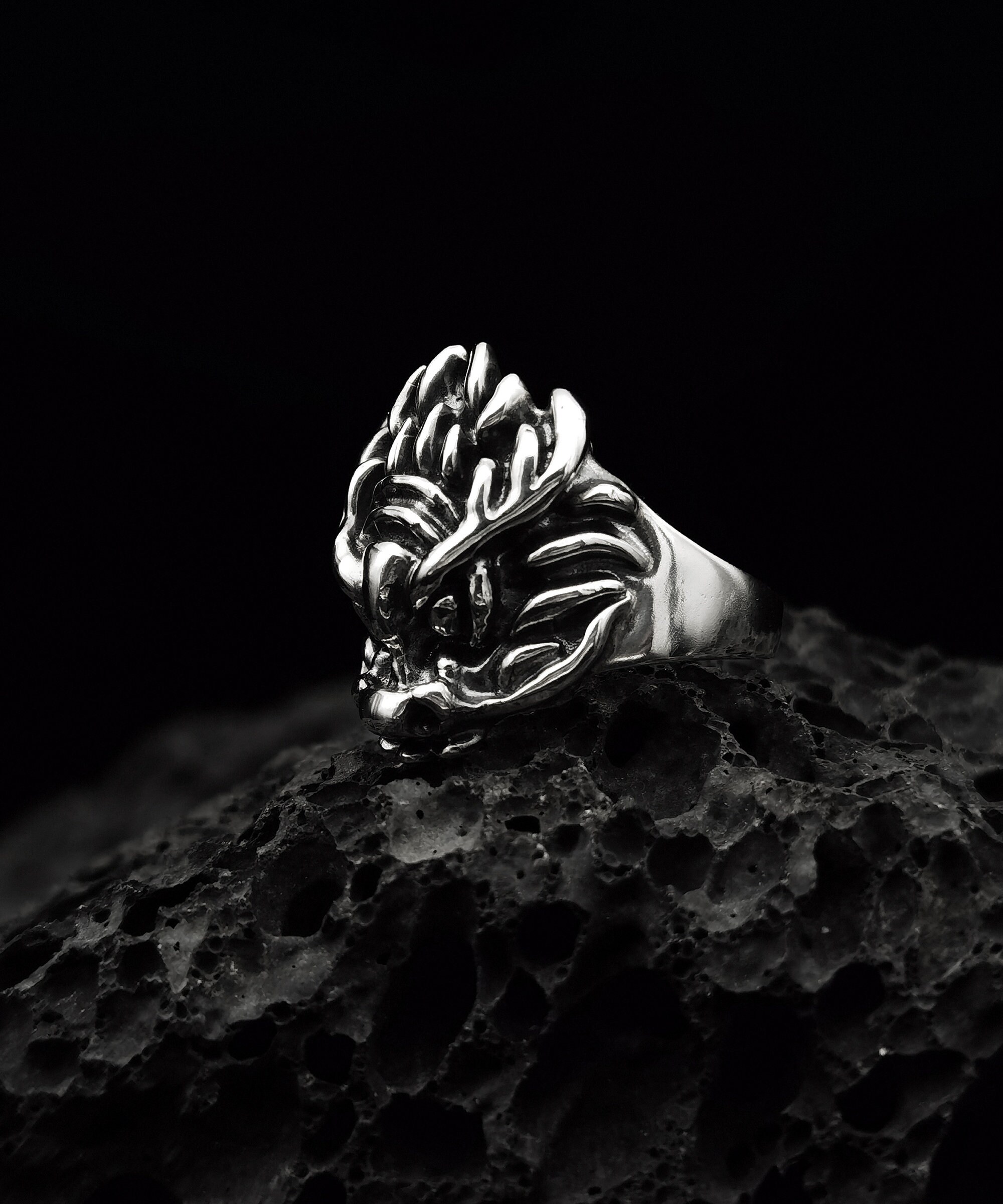 Kirin Sterling Silver Ring Handmade Solid Medieval 925 Unique | Etsy